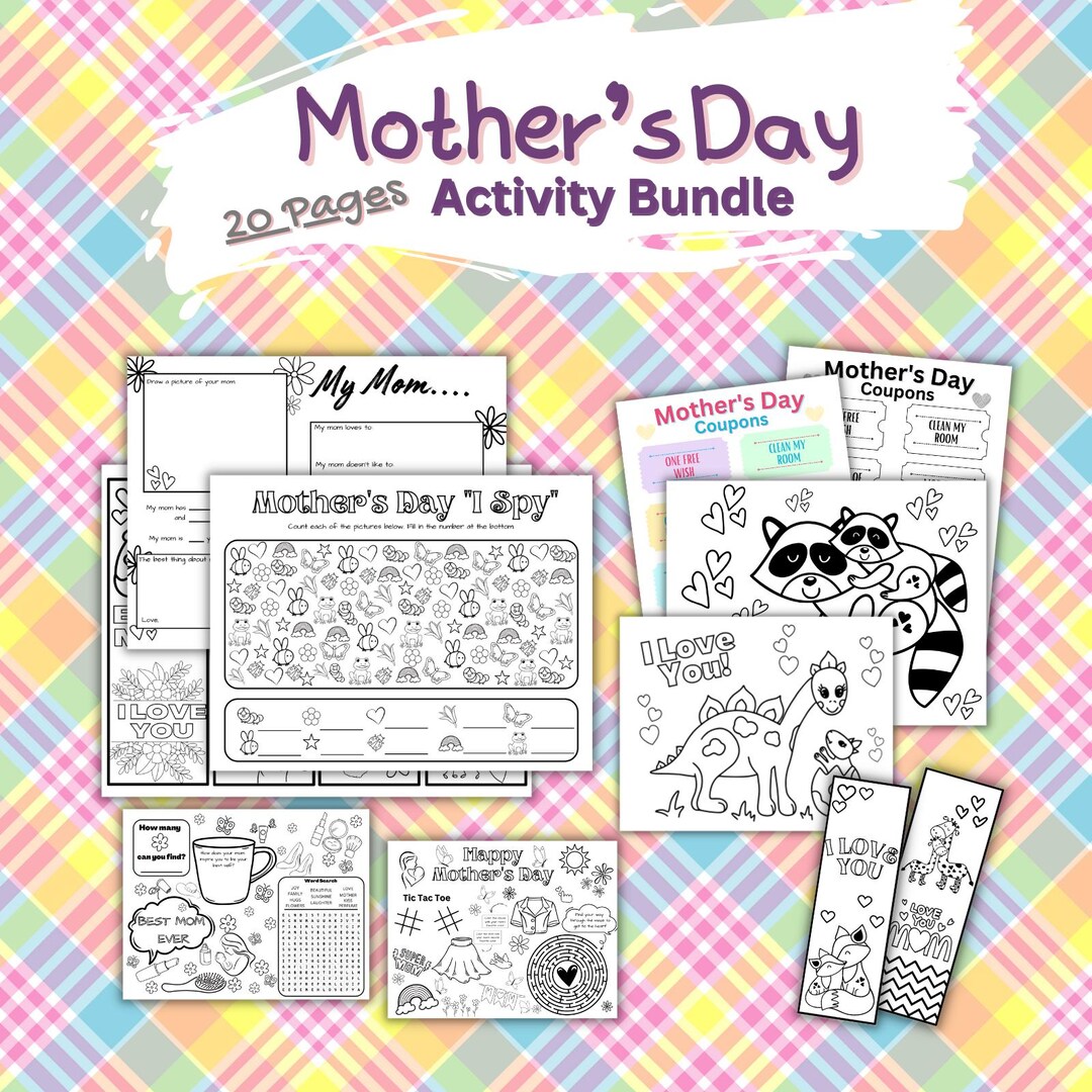 Mother’s Day Activity Bundle for Kids | Printable Coloring Pages ...