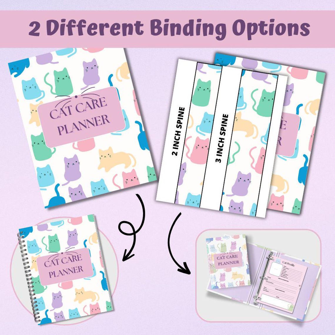 Printable Cat Care Planner | Digital Pet Organizer | Cat Health Tracker ...
