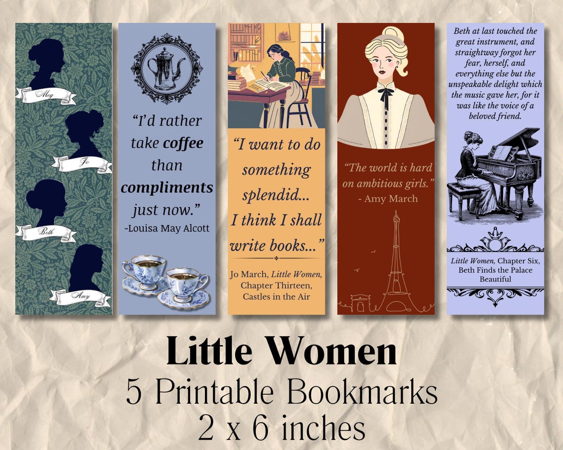 Printable Little Women Bookmarks - Etsy