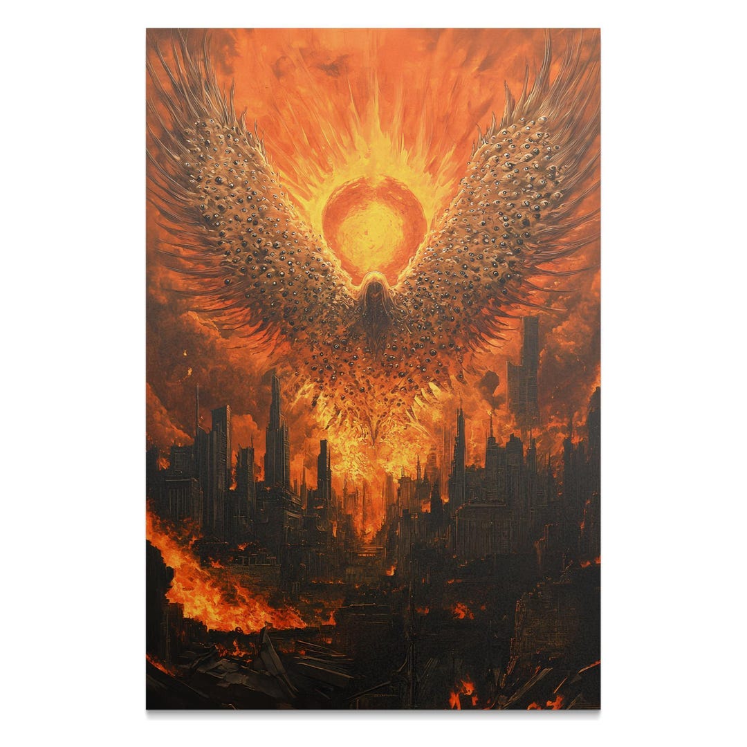 Inferno Angel Poster, Gothic Horror Apocalypse Art, Esoteric Mythology ...
