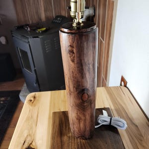 Handcrafted Rustic Cabin/lodge/home Decor Pine Log Lamp With Black ...