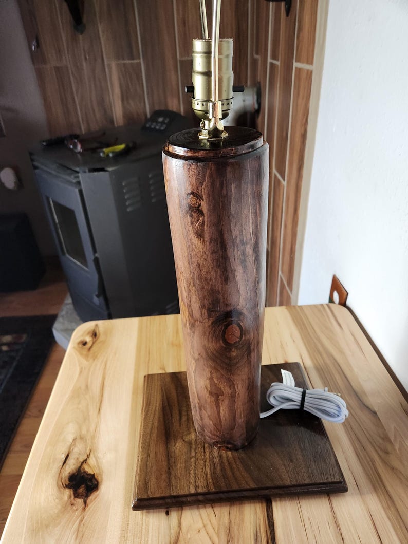 Handcrafted Rustic Cabin/lodge/home Decor Pine Log Lamp With Black ...
