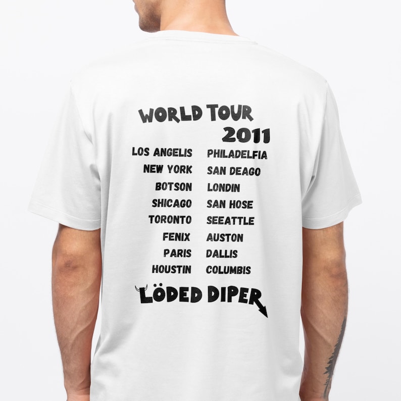 Loded Diper T-shirt, Loded Diper World Tour Shirt, Diary of a Wimpy Kid ...