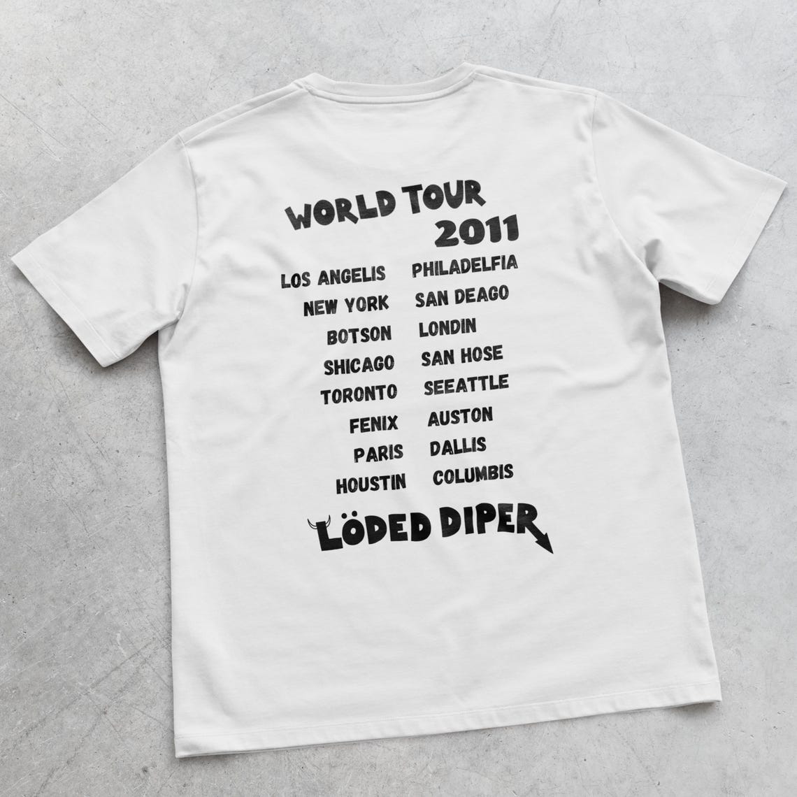 Loded Diper T-shirt, Loded Diper World Tour Shirt, Diary of a Wimpy Kid ...