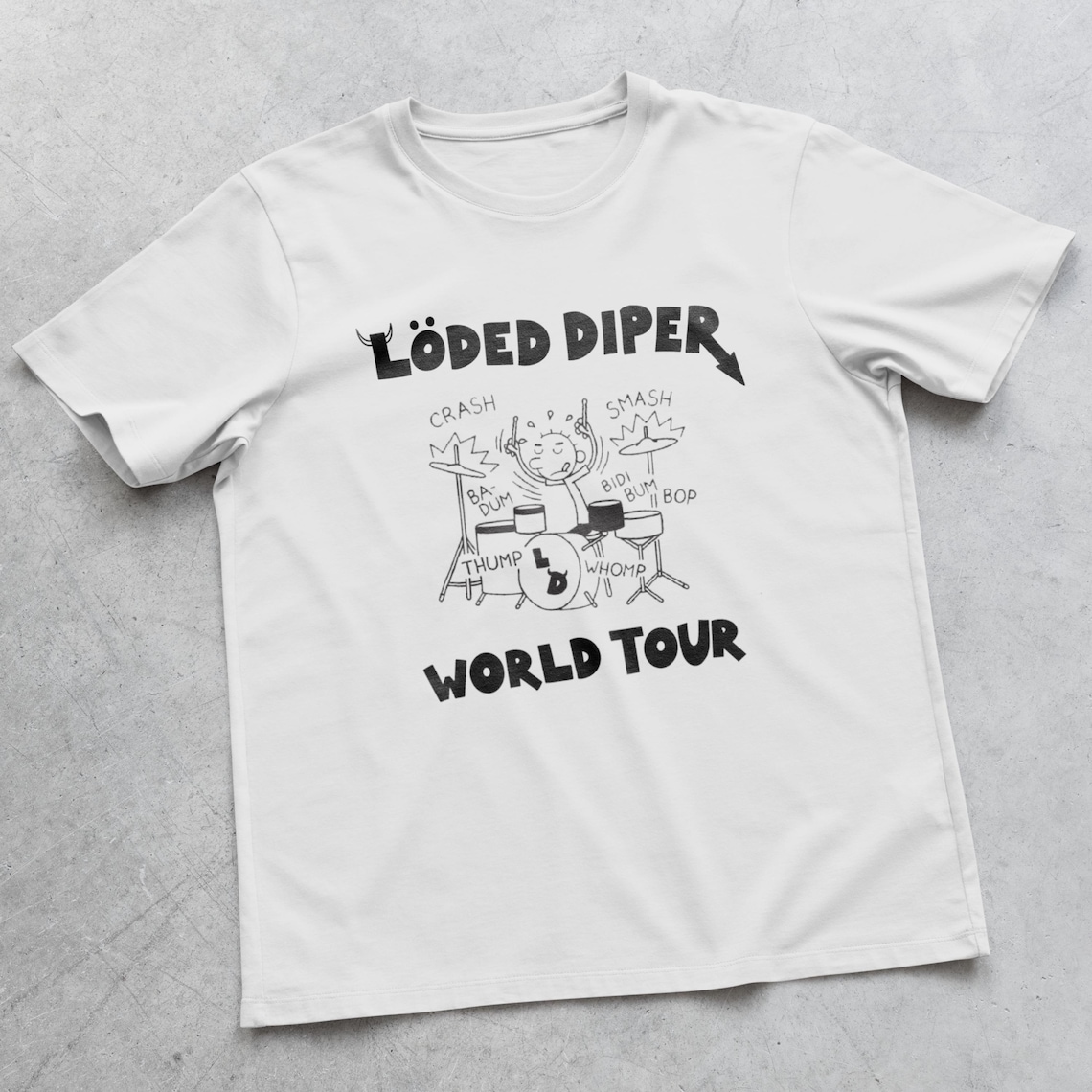 Loded Diper T-shirt, Loded Diper World Tour Shirt, Diary of a Wimpy Kid ...