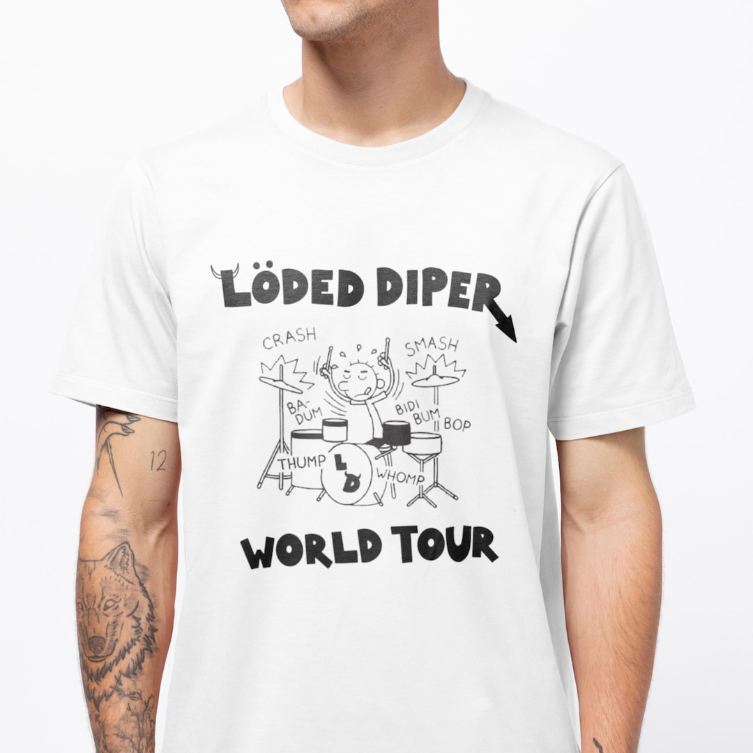 Loded Diper T-shirt, Loded Diper World Tour Shirt, Diary of a Wimpy Kid Shirt, Loded Diaper Band ...