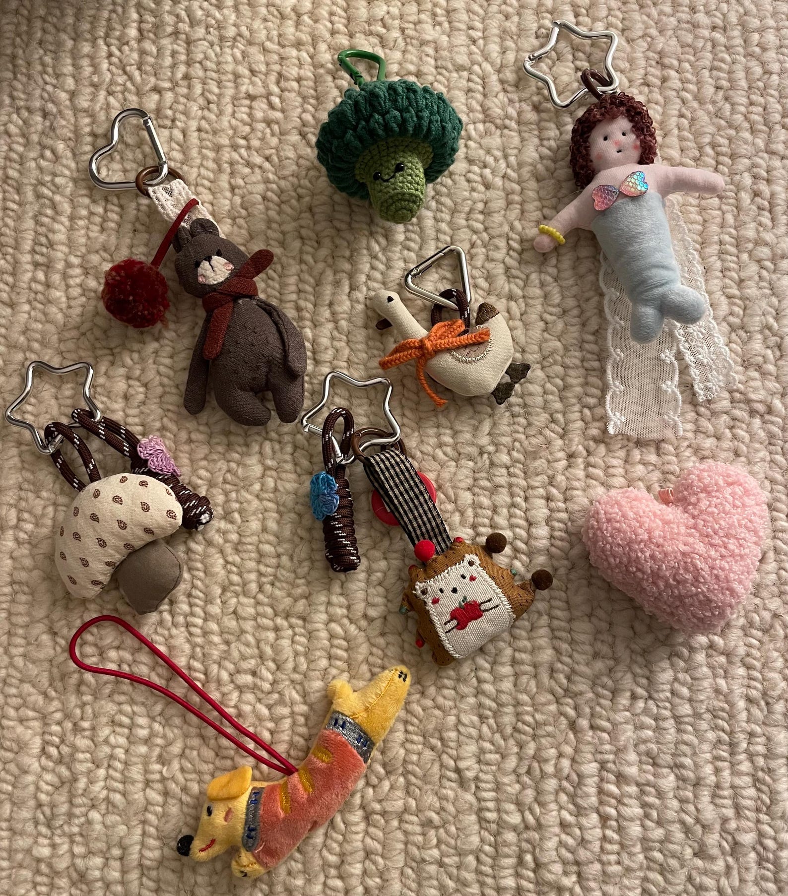 Animal Farm, Mermaid, and Broccoli Toy Plush Key and Bag Charms - Etsy