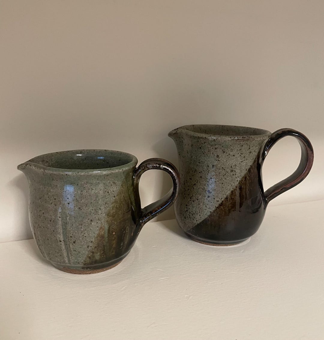 Handmade Stoneware Pouring Mug Set | Rustic Ceramic Pitcher - Etsy