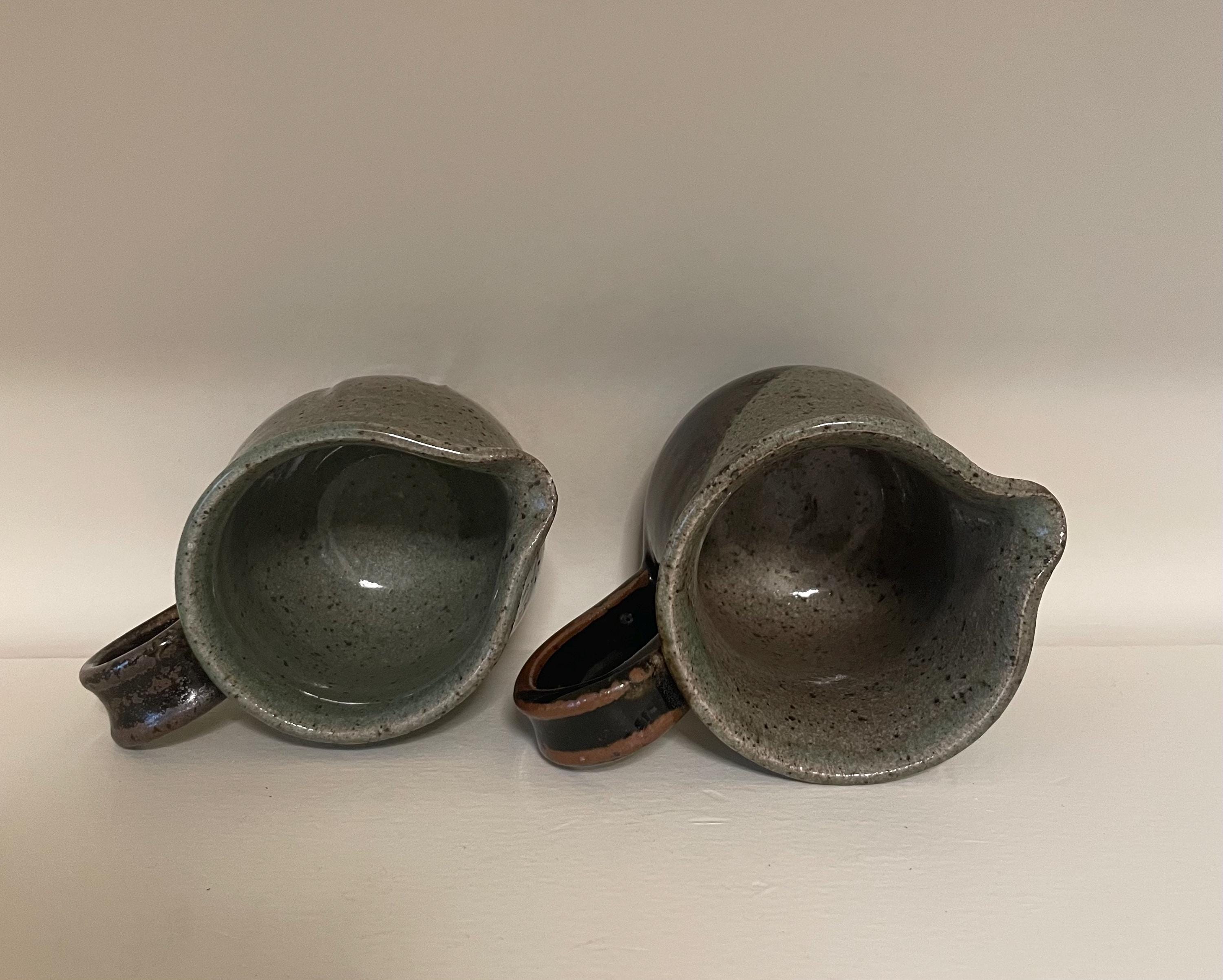 Handmade Stoneware Pouring Mug Set | Rustic Ceramic Pitcher - Etsy