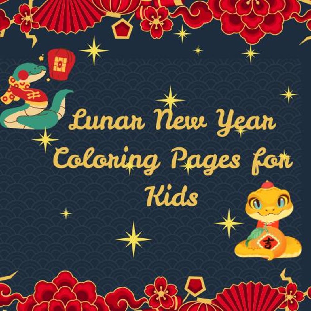 Lunar New Year Coloring Pages / 5 Printable Coloring Pages - Etsy