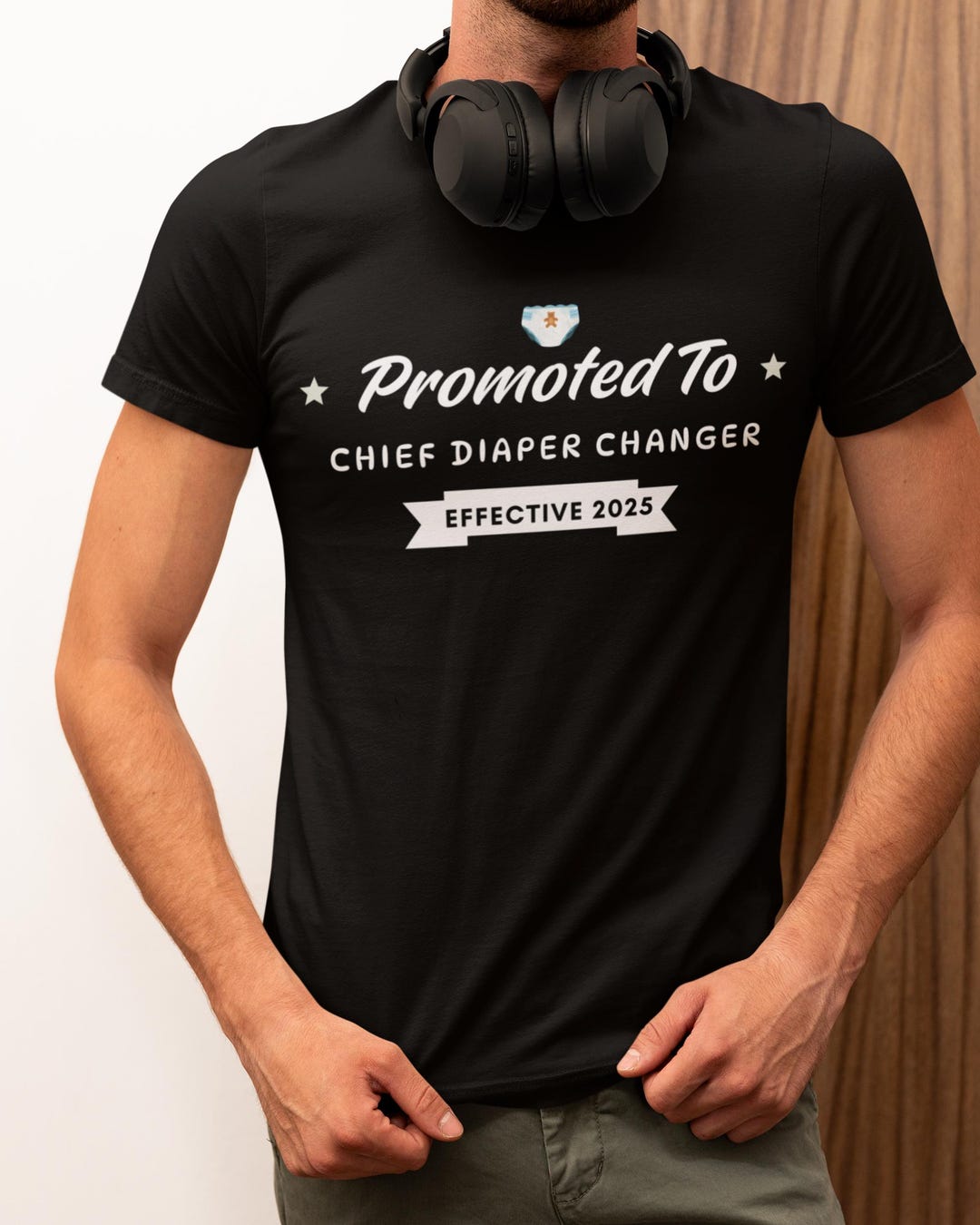 Promoted to Chief Diaper Changer Effective 2025 Shirt, Quirky Dad Shirt ...