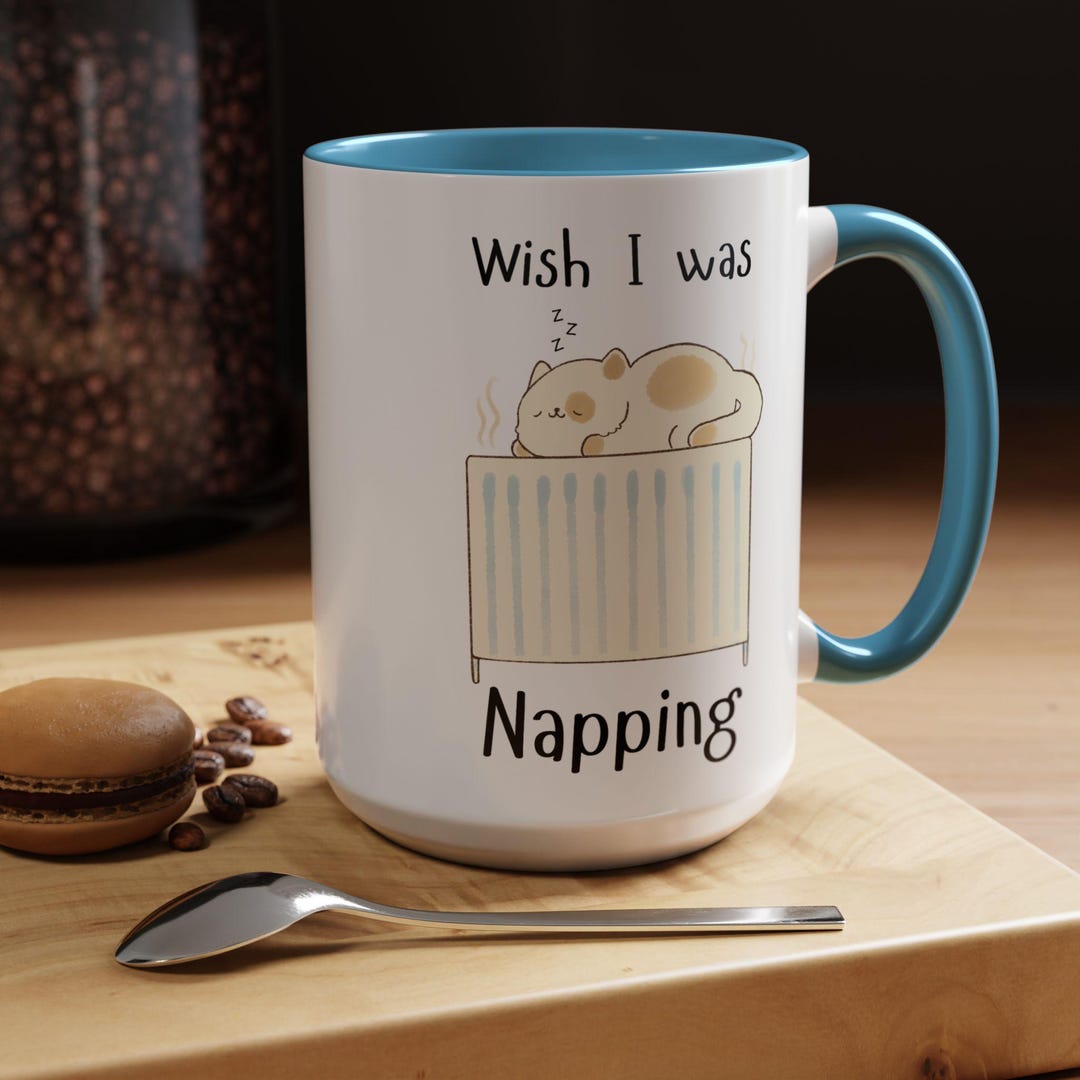 Wish I Was Napping Cat Accent Mug, Cute Cat Lover Gift, Cat Mom Ceramic ...