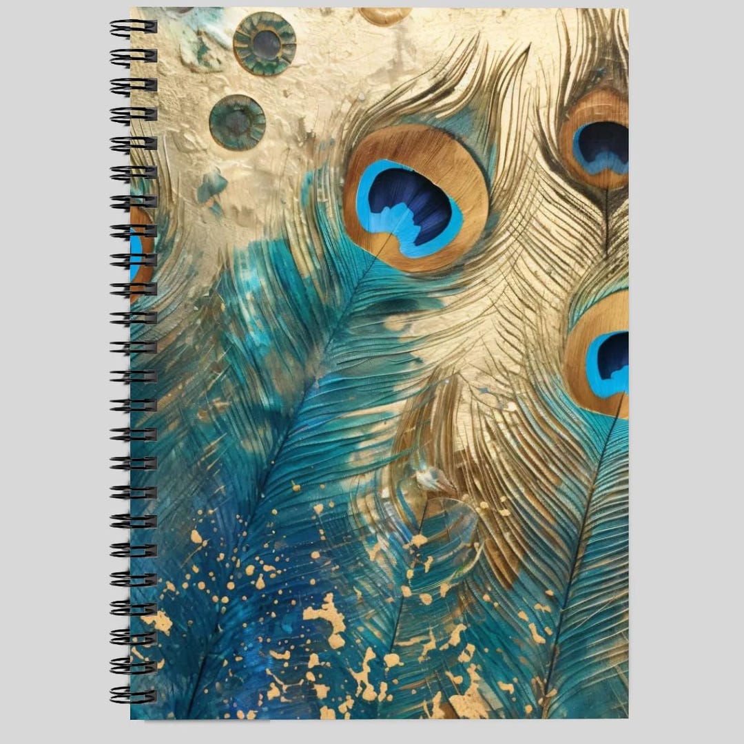 Peacock Cover Design Spiral Notebook for Work School Planner Sketchbook ...