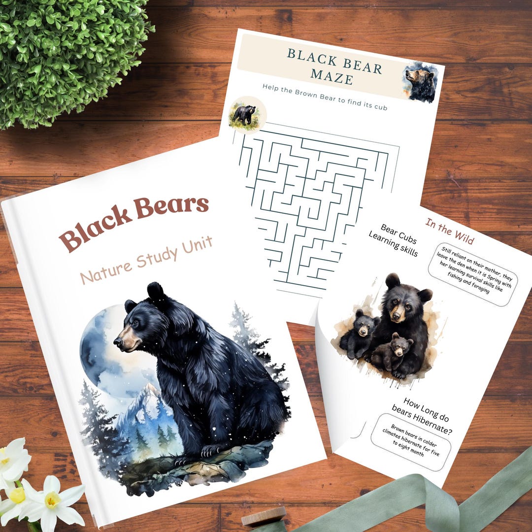 Nature Study Unit Black Bear Nature Unit Teaching Resource Homeschool ...