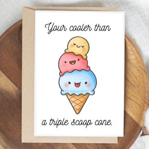 Ice Cream Card - Printable PDF Bundle Pack - Set of 5 Digital Download ...