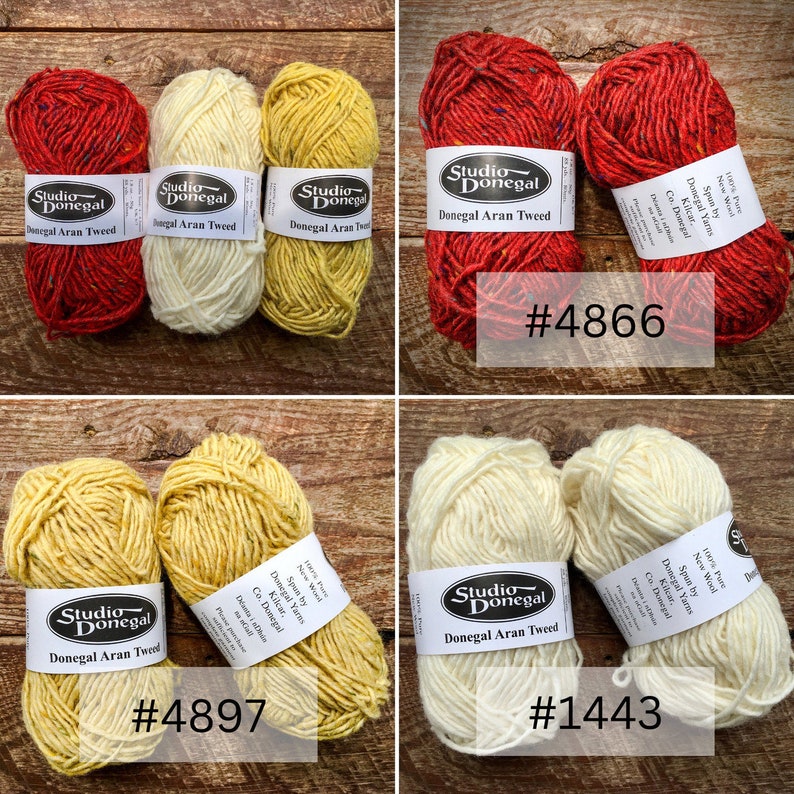 Studio Donegal Aran Tweed Yarn - 100% Irish Wool Rustic Single Ply Yarn ...