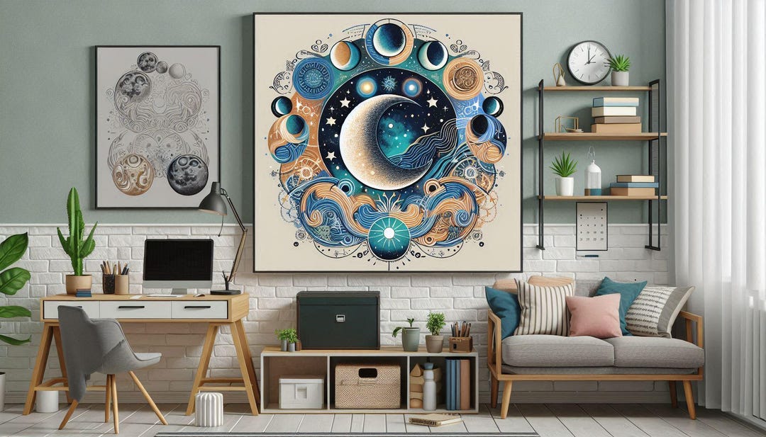 Lunisolar Calendar 2024 Lunar Phases and Solar Cycles, Downloadable and ...