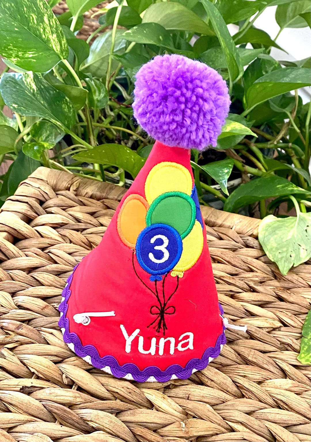 Balloon Themed Party Hat, Personalized Party Hats, Birthday Party Hats ...