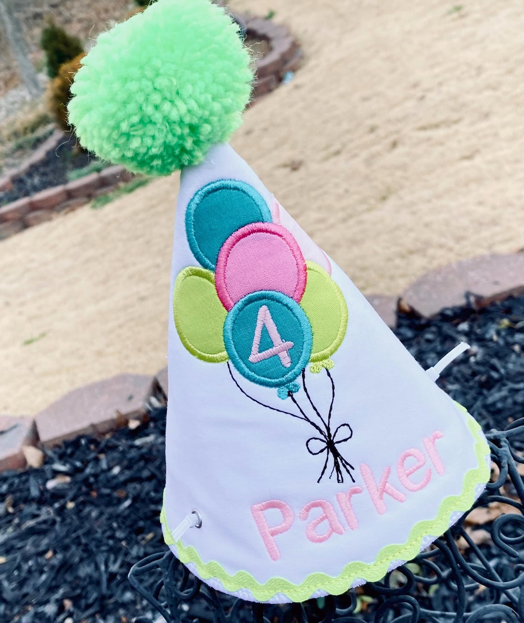 Balloon Themed Party Hat, Personalized Party Hats, Birthday Party Hats ...