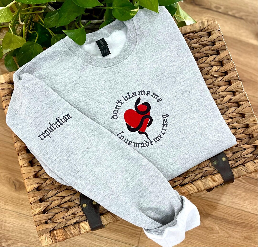 Don't Blame Me Crewneck, Embroidered Concert Tour, Music Lover Crewneck ...