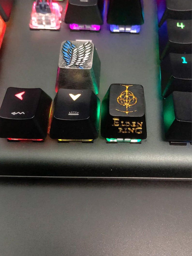 Elden Ring Artisan Keycap – Handmade Gold Engraved Resin Key for ...