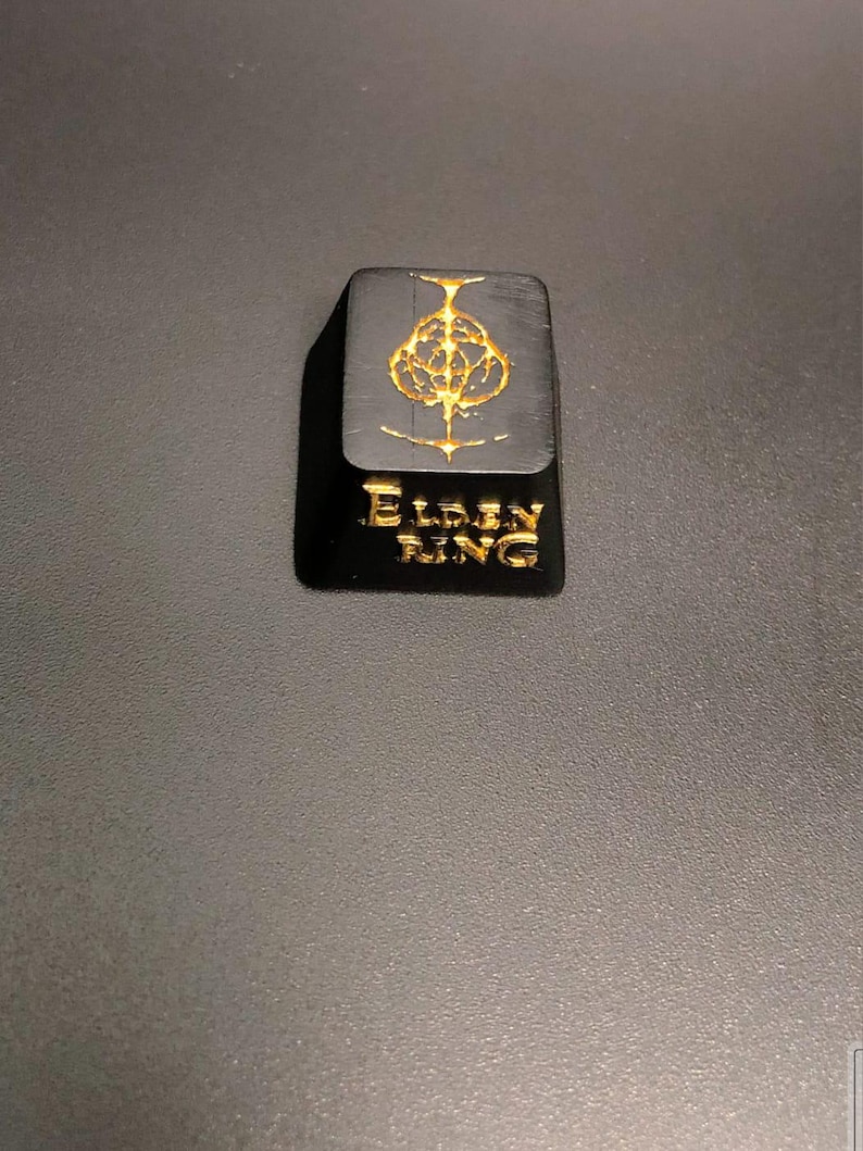 Elden Ring Artisan Keycap – Handmade Gold Engraved Resin Key for ...