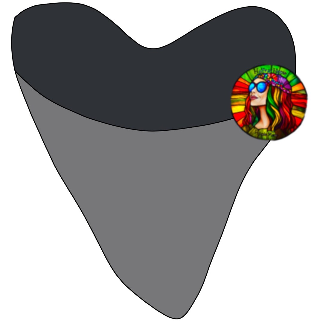 Megladon Shark Tooth Stained Glass Pattern Pdf/png - Etsy