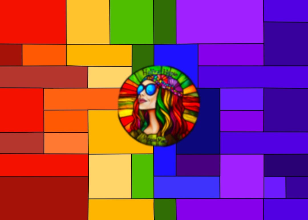 Rainbow Geometric Stained Glass Pattern Pdf/png - Etsy