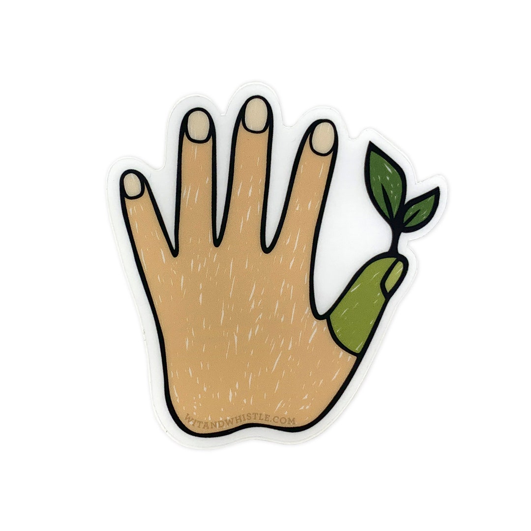 Green Thumb Sticker Light, Plant Lover Sticker, Clear Vinyl Sticker for ...