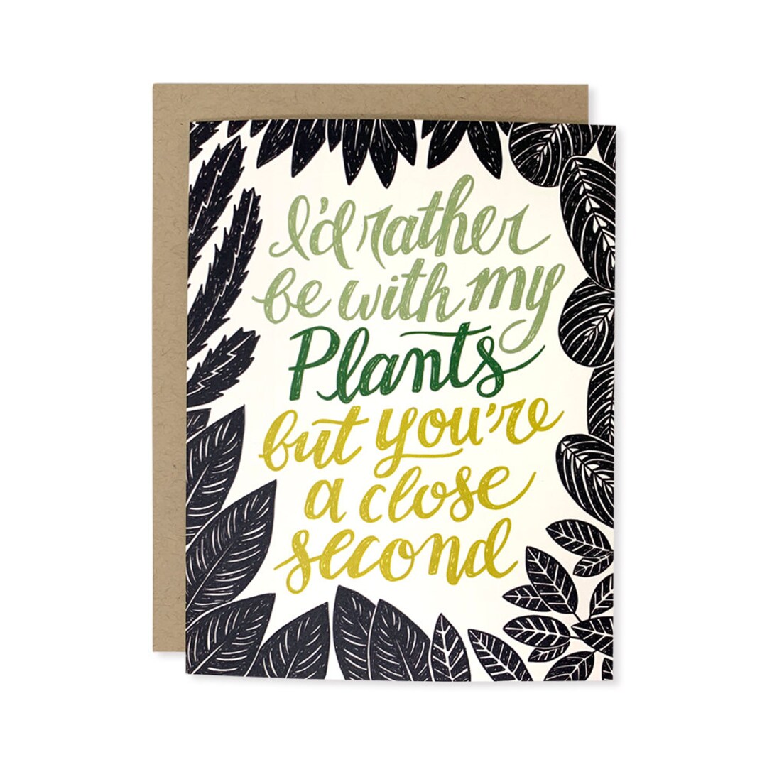 Funny Valentine Plant Love Card: You're A Close Second - Etsy