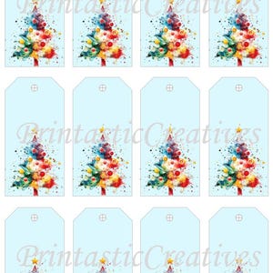 Printable Christmas Gift Tags Labels Matching the Watercolour Tree ...