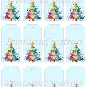 Printable Christmas Gift Tags Labels Matching the Watercolour Tree ...