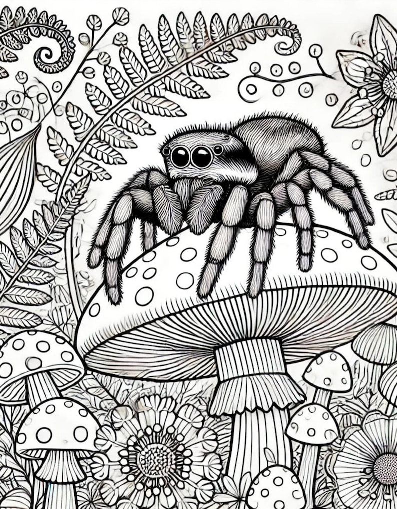 Jumping Spider Coloring Pages (8 Total Pages)! - Etsy
