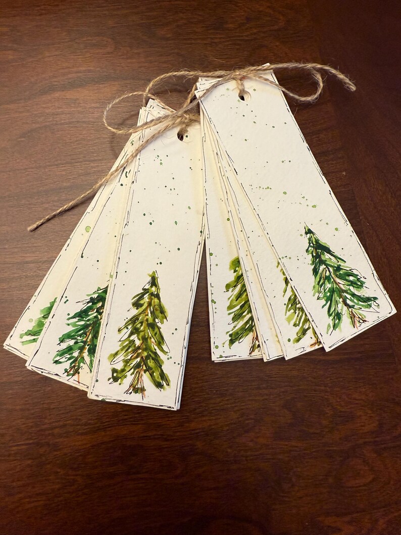 Hand-painted Watercolor Christmas Gift Tags With Jute (8 per Package ...
