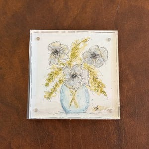 Original Hand-painted Mini Watercolor Paintings in Acrylic Frame - Etsy