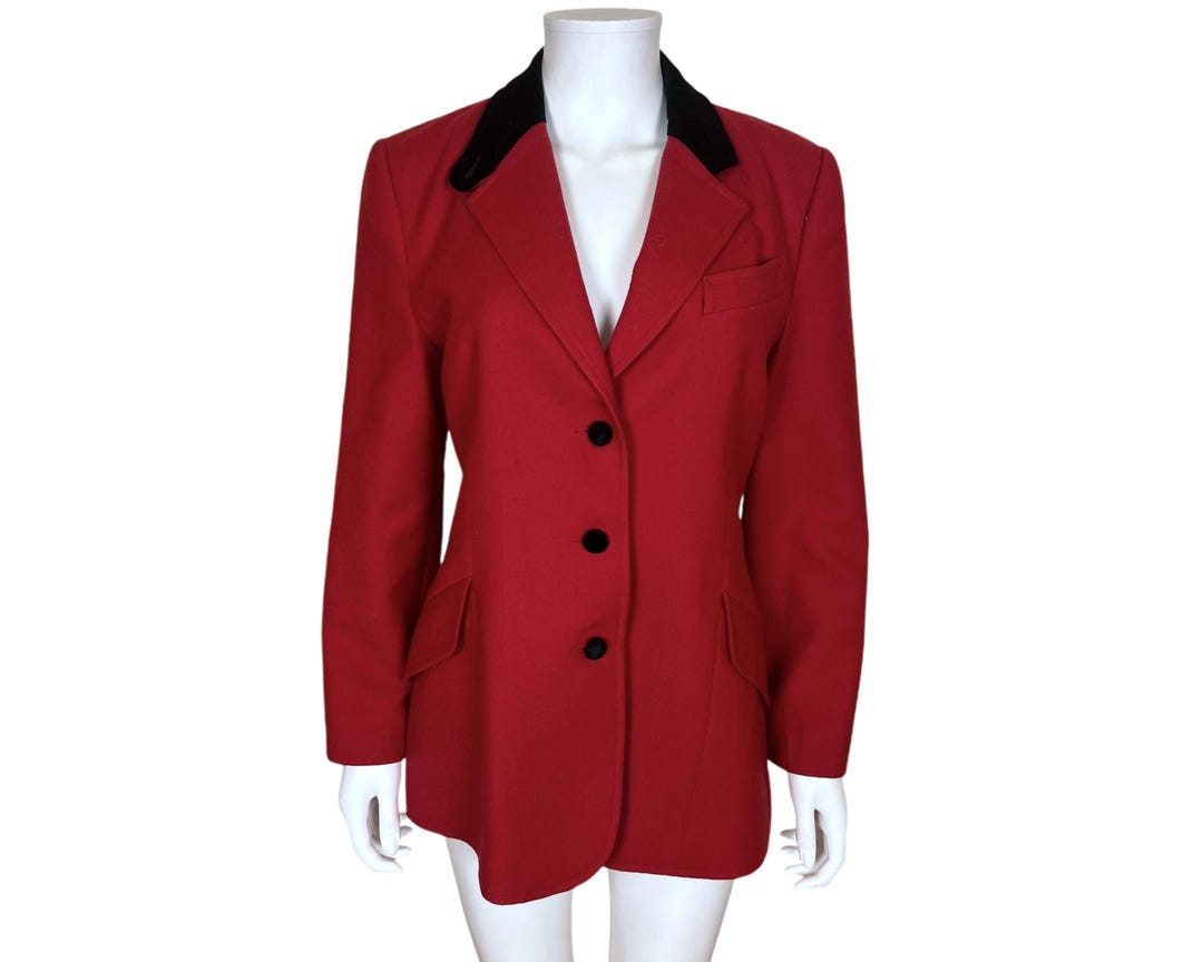 Vintage 1990s Red Riding Jacket Ramsay of Dublin Made in Ireland US ...