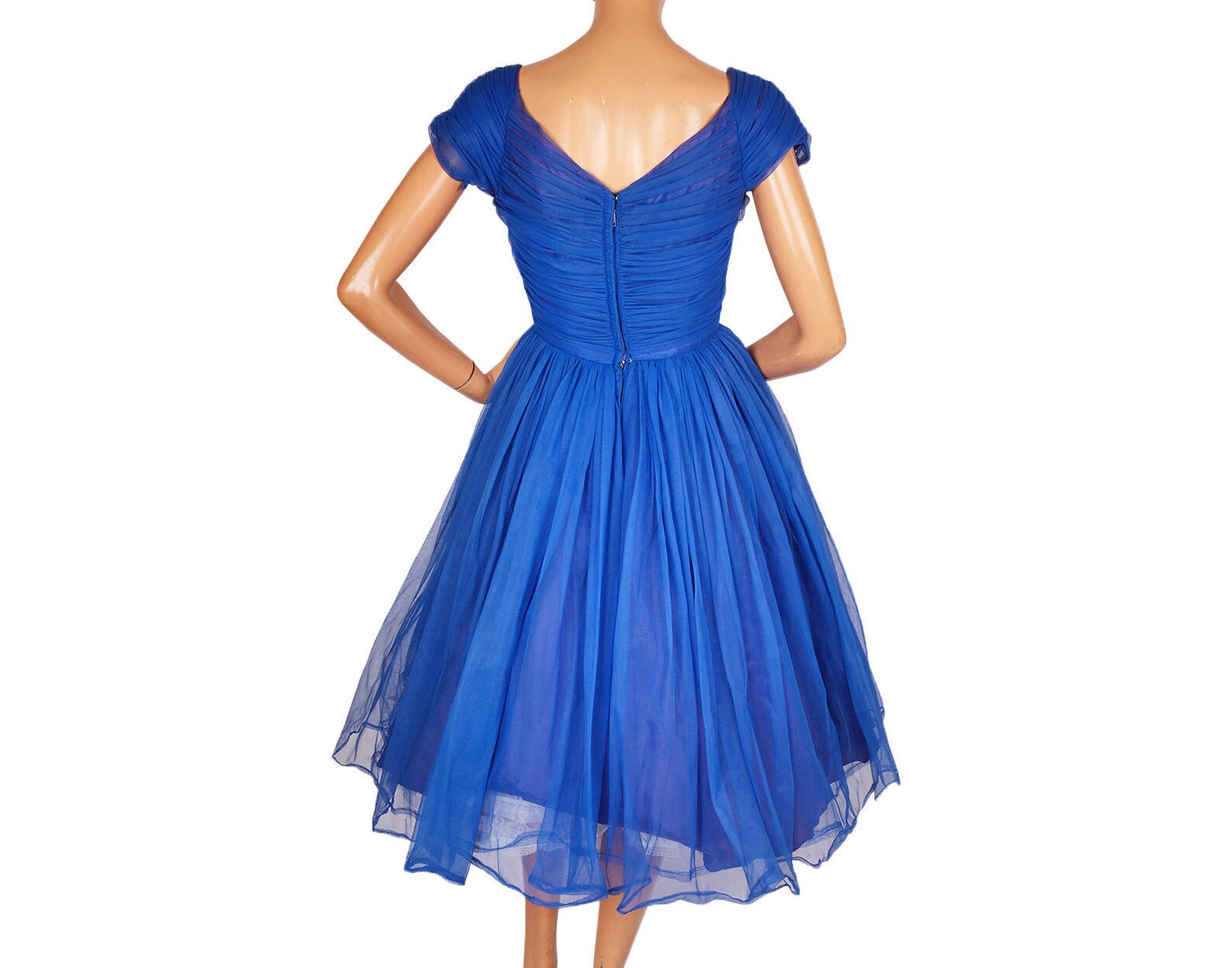 Vintage 1950s Blue Nylon Crinoline Party Dress S | Etsy