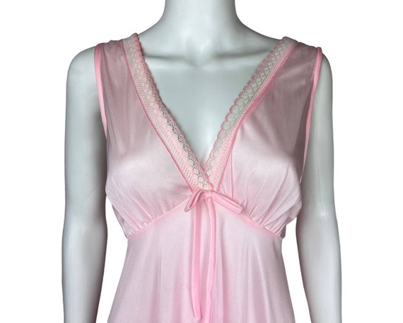 NOS Vintage 1970s Peignoir Set Pink Sheer Robe Nightg… - Gem