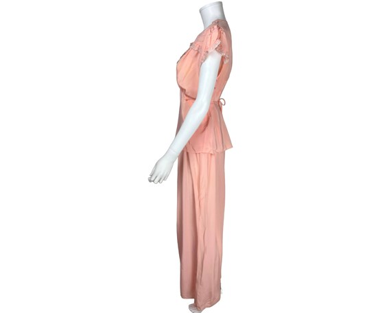 Vintage 1940s Pyjamas Pink Rayon 2 Piece Lounging Paj… Gem