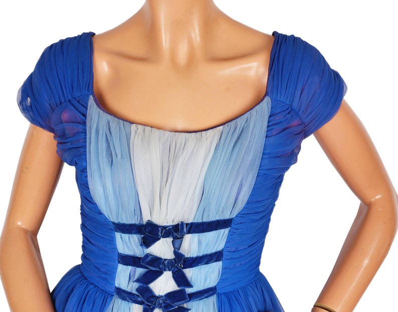 Vintage 1950s Blue Nylon Crinoline Party Dress S - Etsy