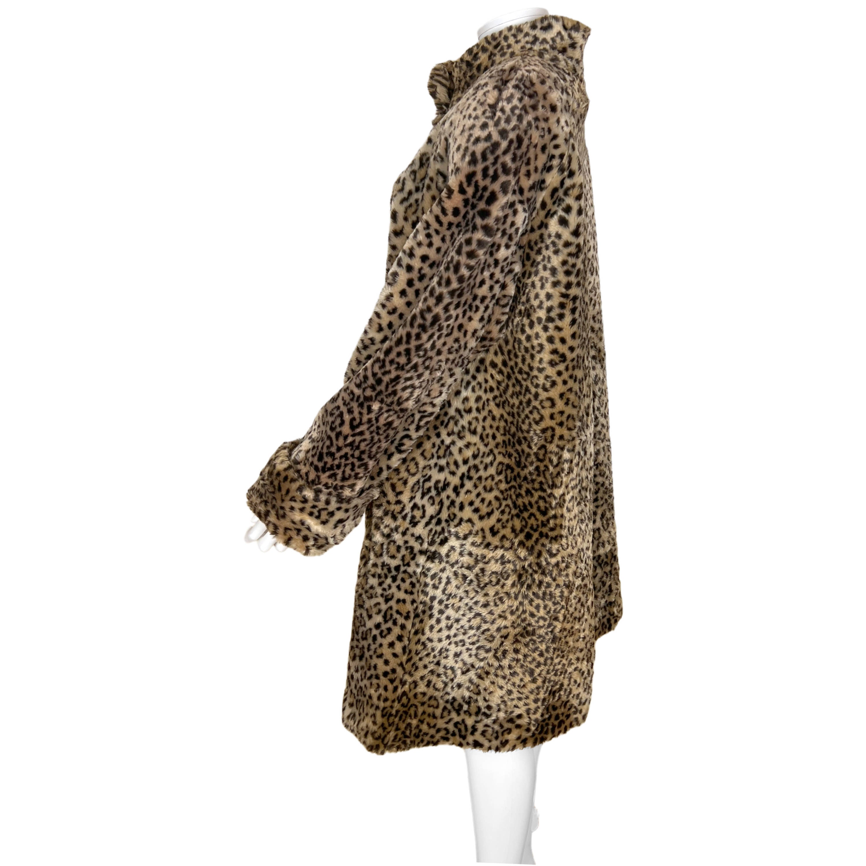 Vintage 1980s Leopard Print Faux Fur Coat by Utex Ladies Size S - Etsy