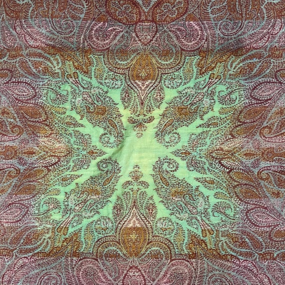 Antique Victorian Paisley Shawl Woven Wool Mid 19th C… - Gem