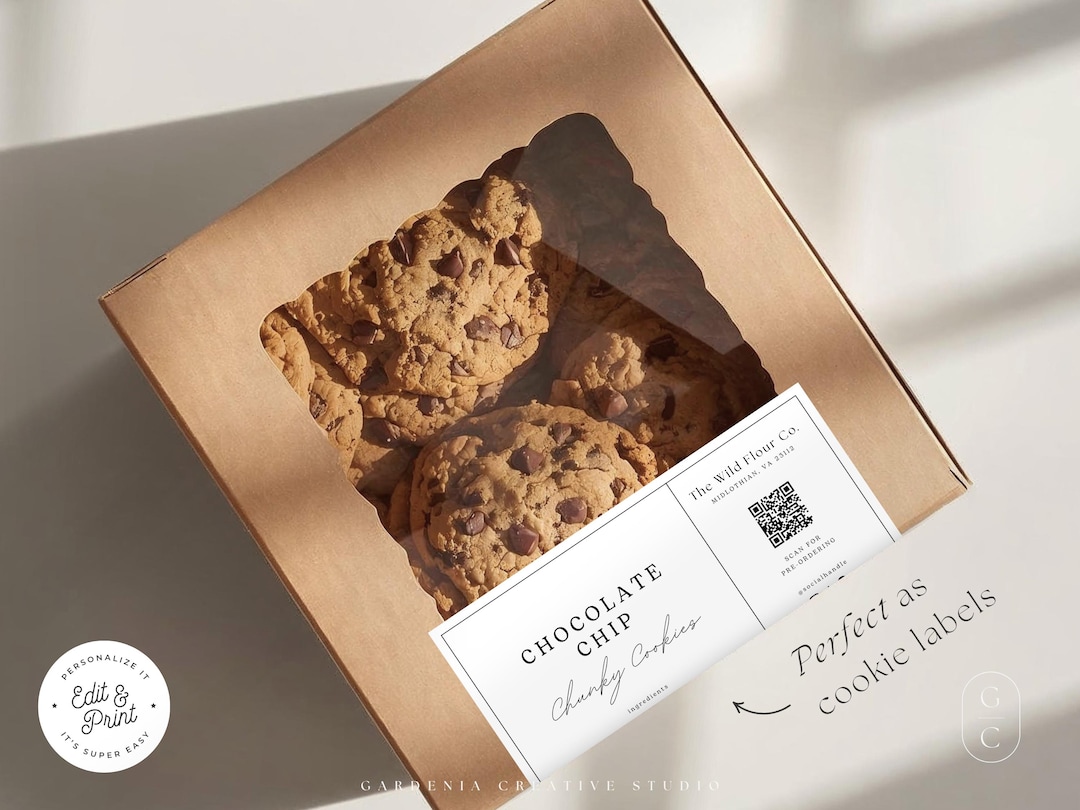 6x4 Cottage Food Label Template, Rectangle Cookie Label With Cottage ...