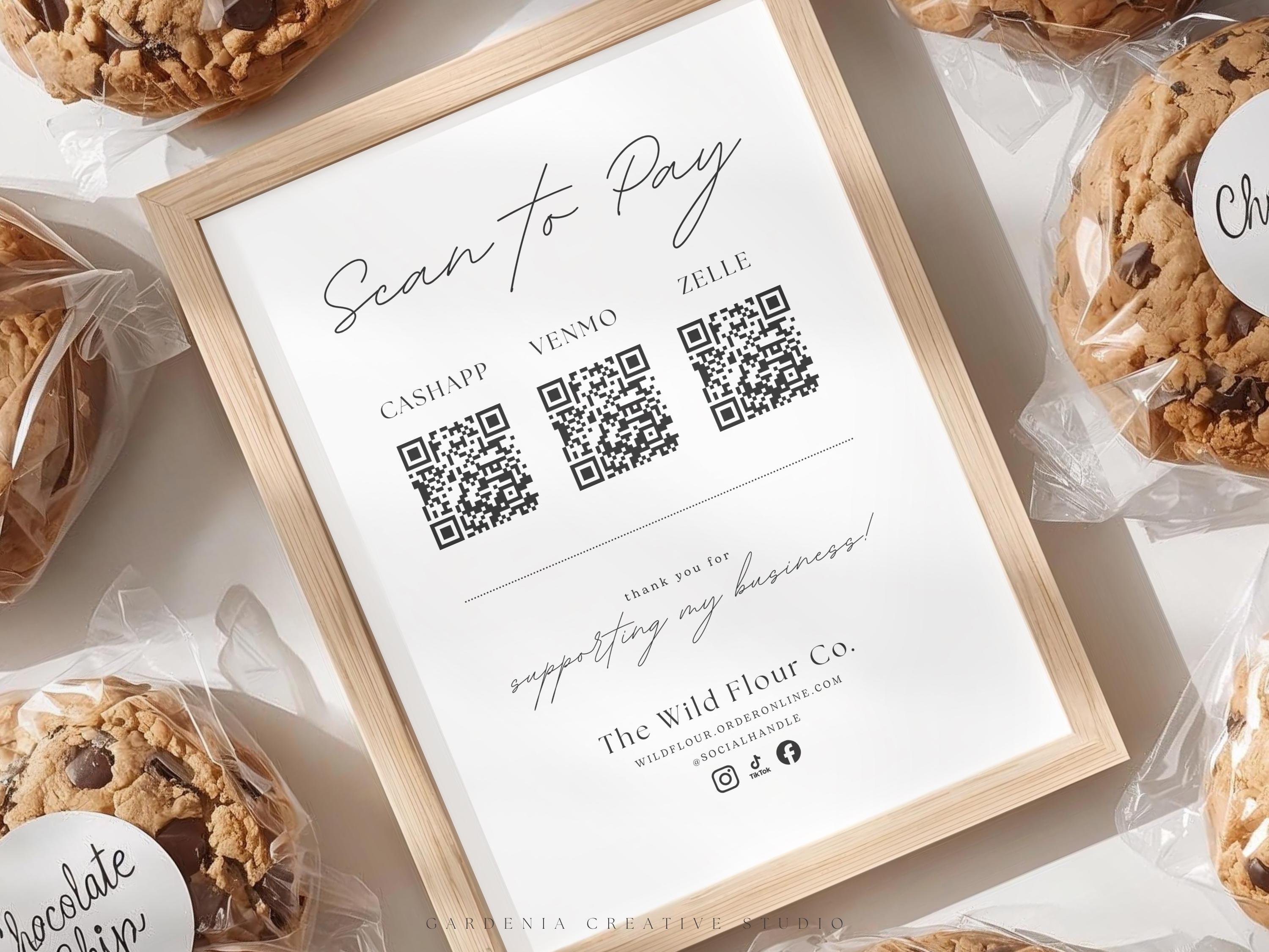 Scan to Pay Stand Template for Small Business, QR Code Sign, Farmers ...
