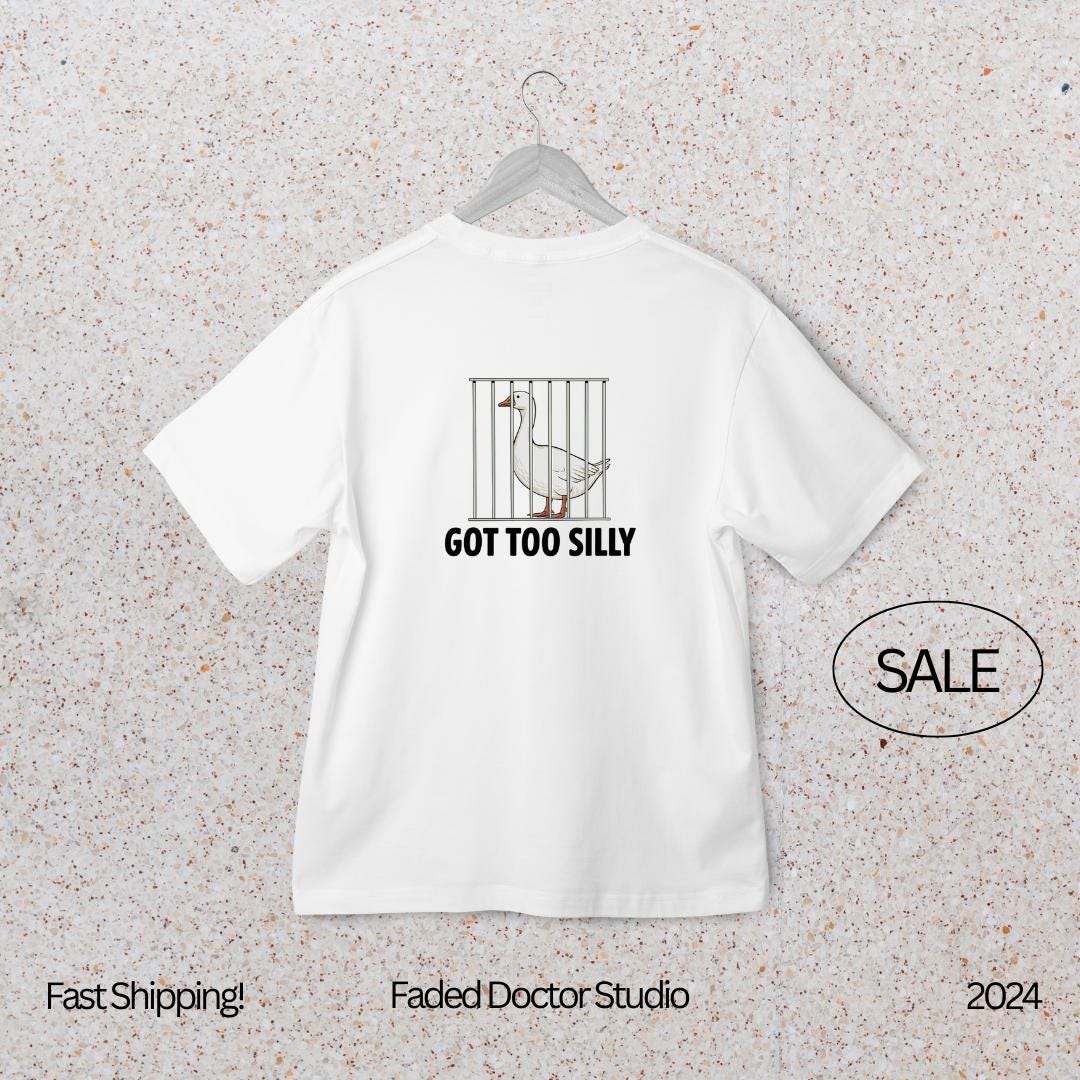Funny Silly Goose in Jail Unisex Tee, Novelty Animal Graphic Shirt ...