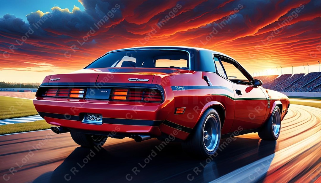 1986 Red Dodge Challenger - Etsy