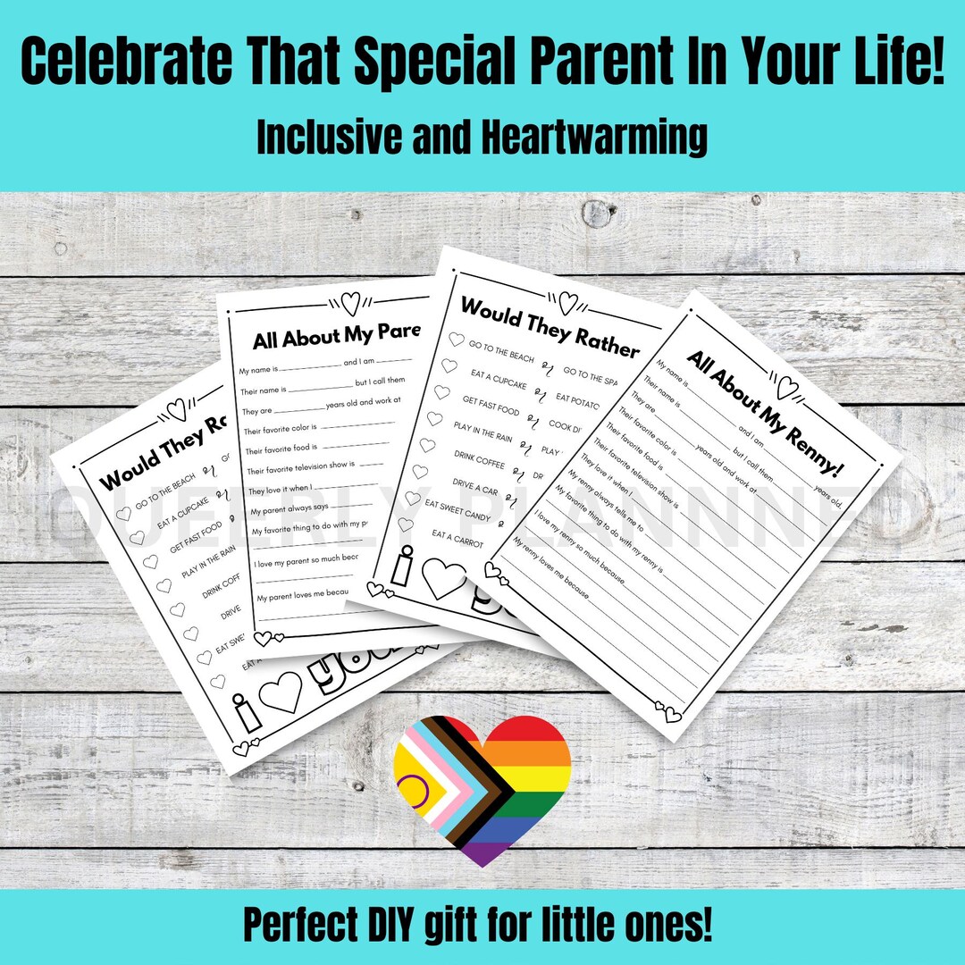 Parents Day Printable Bundle | Non-gendered Cards, Coloring Pages ...