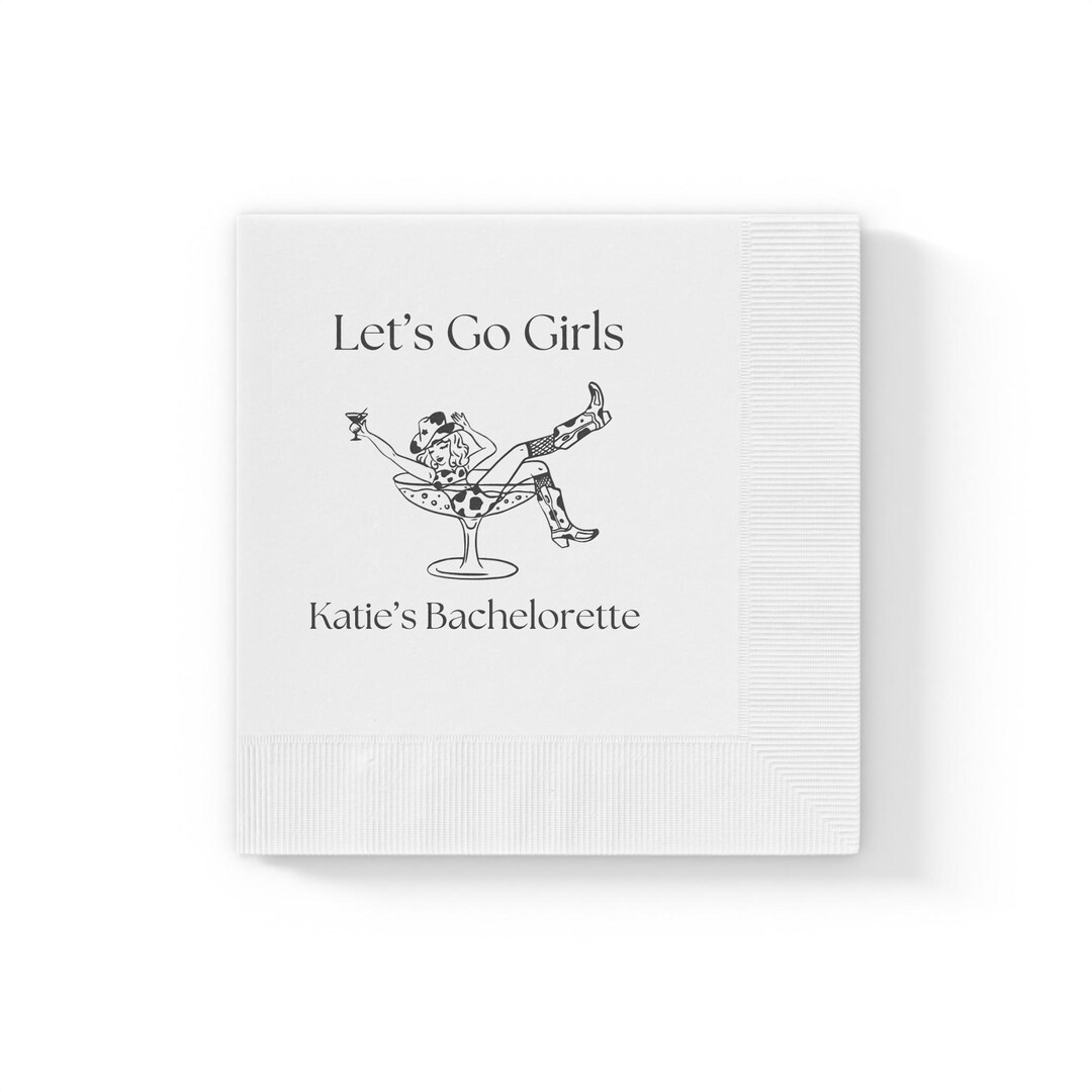 Let's Go Girls, Napkins, Bachelorette Party Supplies, Cowgirl in ...