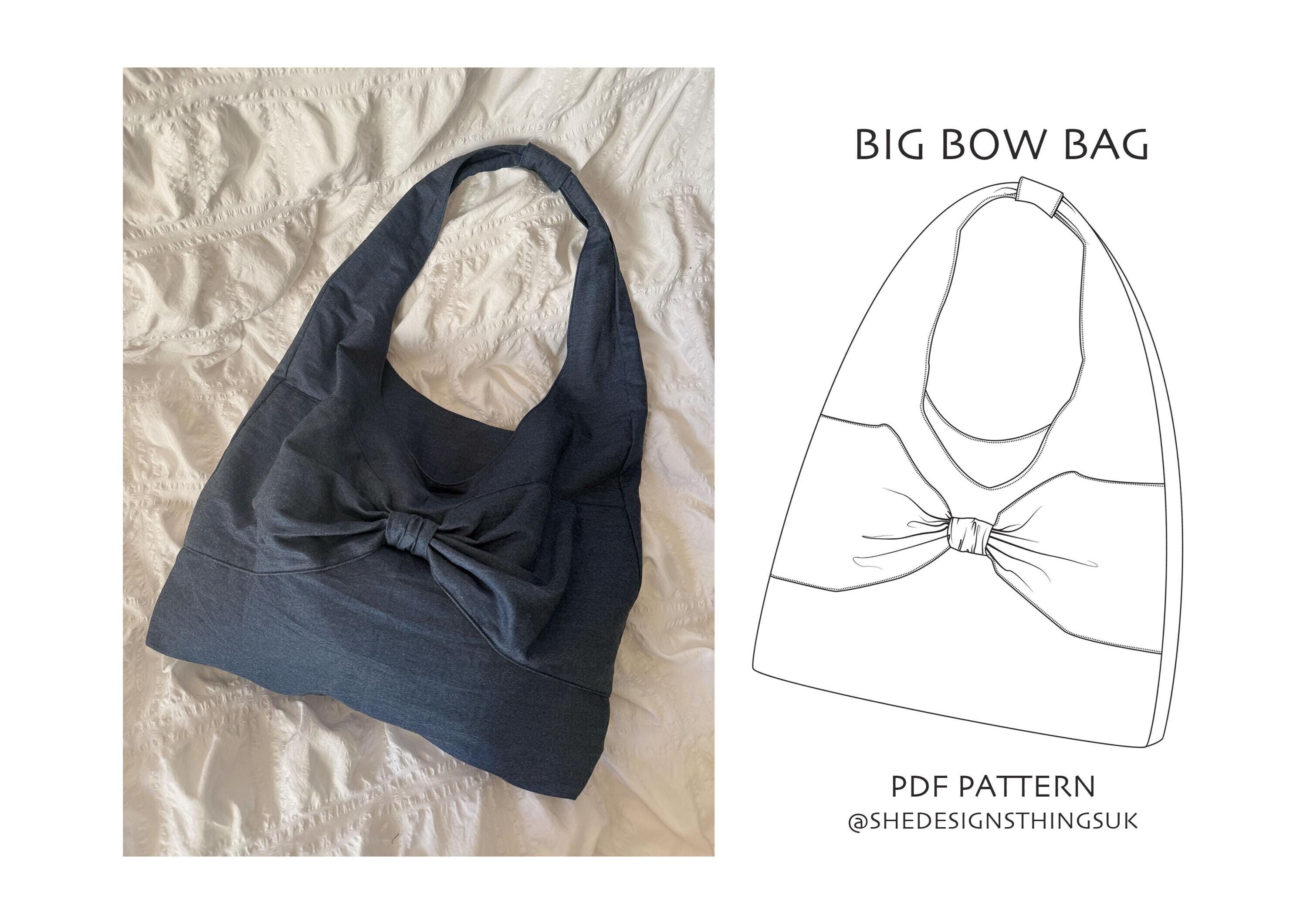 Big Bow Bag Sewing Pattern PDF Instant Download, Multi-way Hobo Style ...