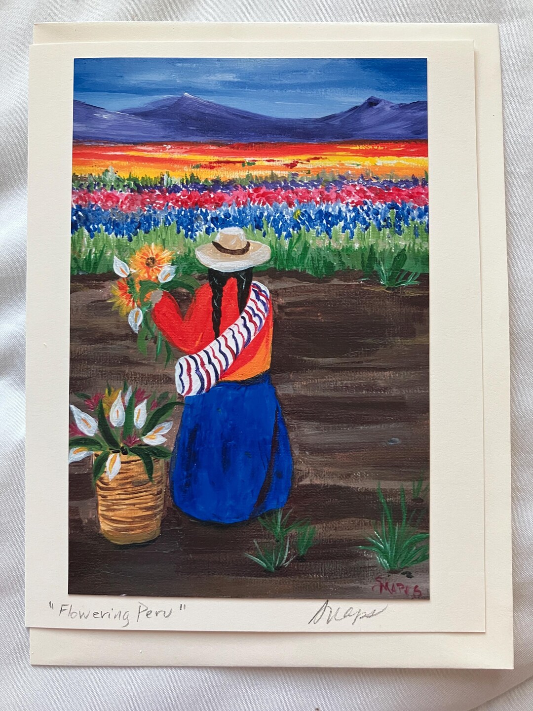 Peruvian Flower Field Note Card - Etsy